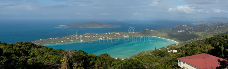 Panoramic View of Magens Bay Stock Photo - Image of pristine, beach ...