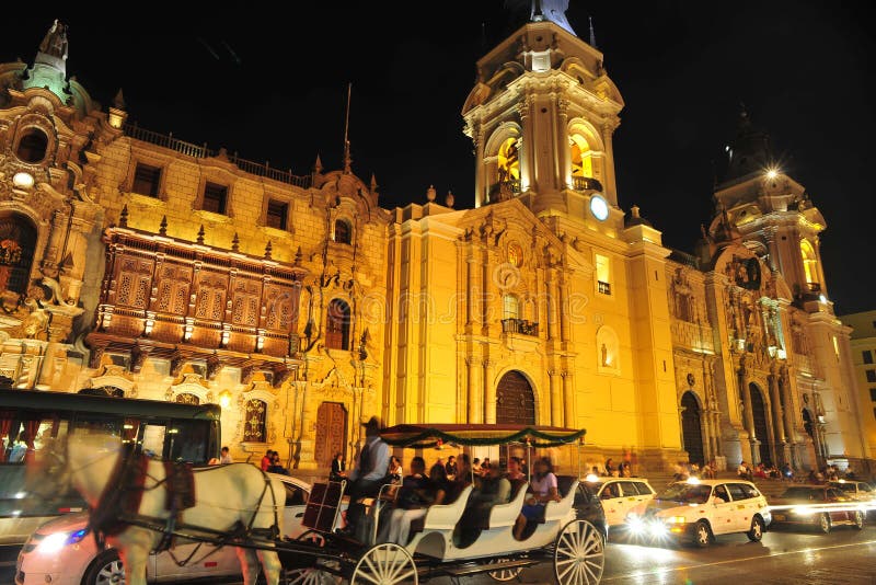 Panoramic View of the Main Square of Lima and the Cathedral Church. at ...