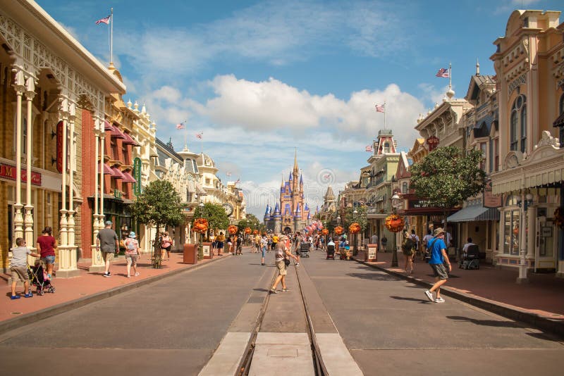 Panoramic View of Main Street in Magic KIngdom 63 Editorial Photography ...