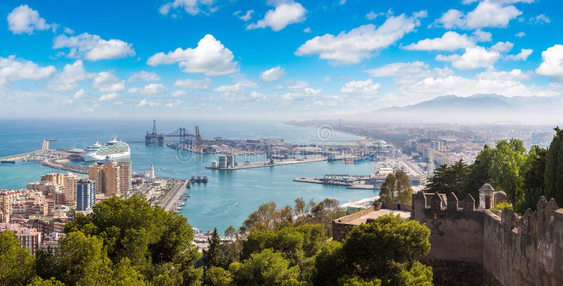 A View of Malaga Sea Port, Spain Editorial Stock Image - Image of ...