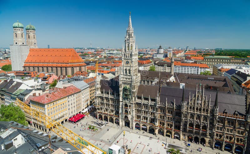 Panoramic View of the Marienplatz is a Central Square in the City ...