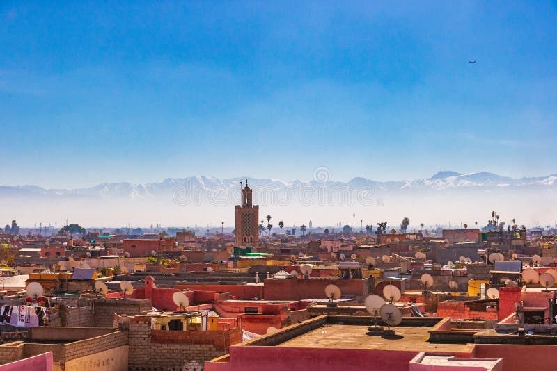 View of Marrakech, Morocco stock photo. Image of djemaa - 134854450