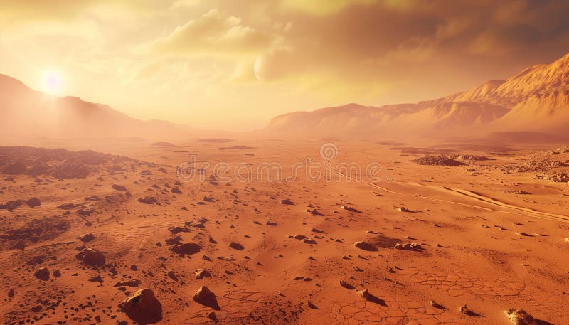 A Panoramic View of Mars Surface Stock Photo - Image of cosmos ...