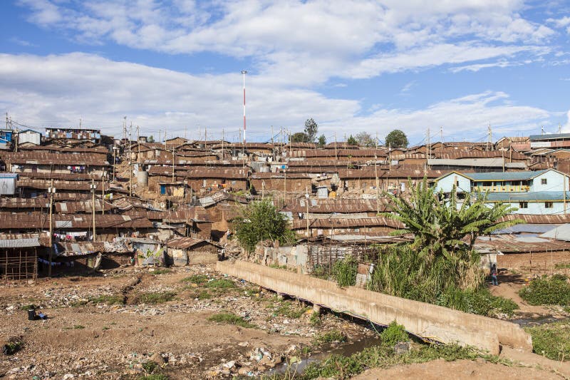 A Panoramic View of the Massive Urban Slum of Kibera in Nairobi, Kenya ...