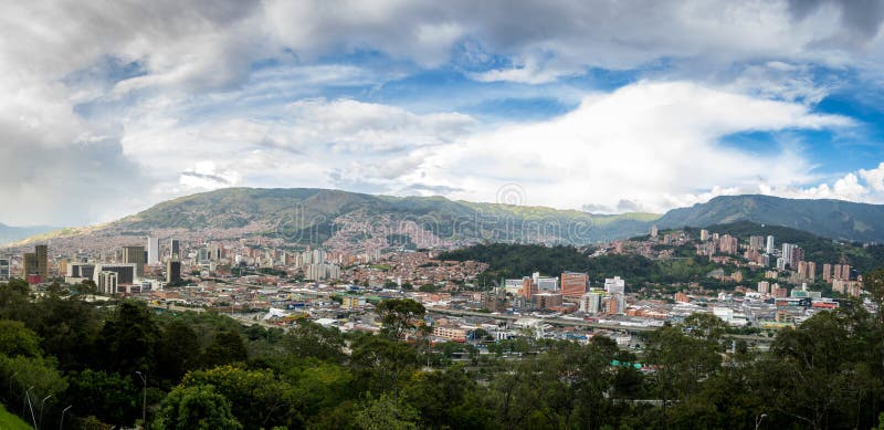 Panoramic View of Medellin, Colombia Stock Image - Image of development ...