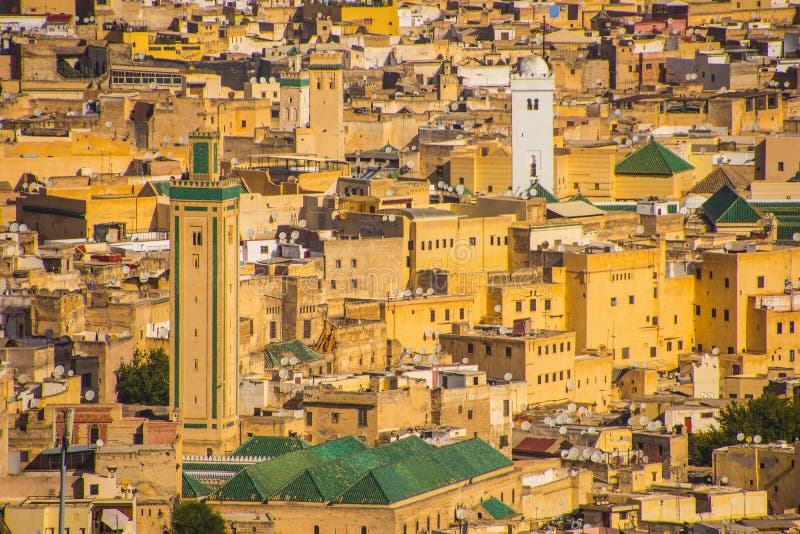 Panoramic View of the Medina of Fes, Morocco Stock Image - Image of ...