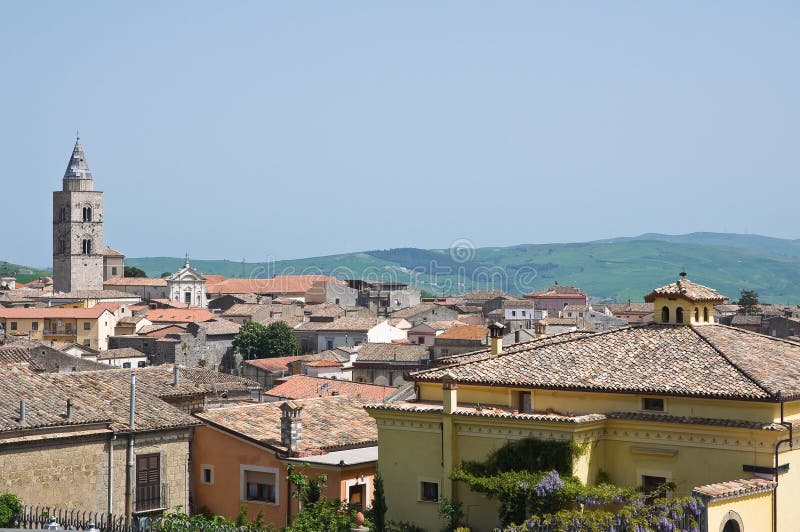 Panoramic View of Melfi. Basilicata. Italy. Stock Photo - Image of ...