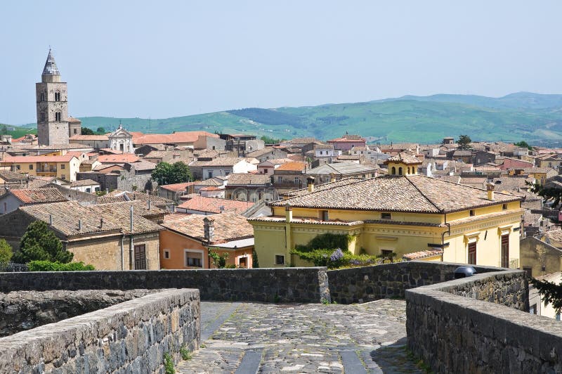 Panoramic View of Melfi. Basilicata. Italy. Stock Photo - Image of ...