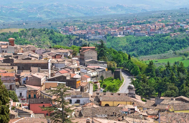 Panoramic View of Melfi. Basilicata. Italy. Stock Image - Image of ...