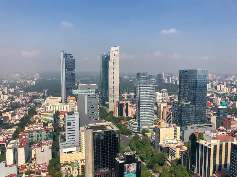 Panoramic View of Mexico City Editorial Stock Image - Image of aerial ...