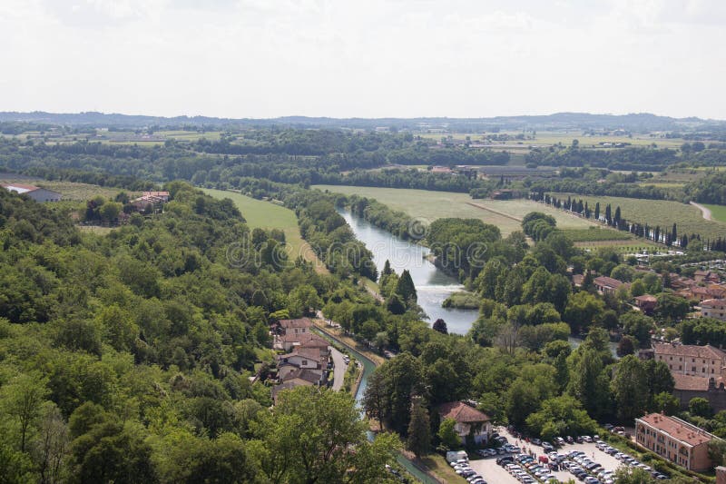 Panoramic View of Mincio River, Veneto, Italy Stock Image - Image of ...