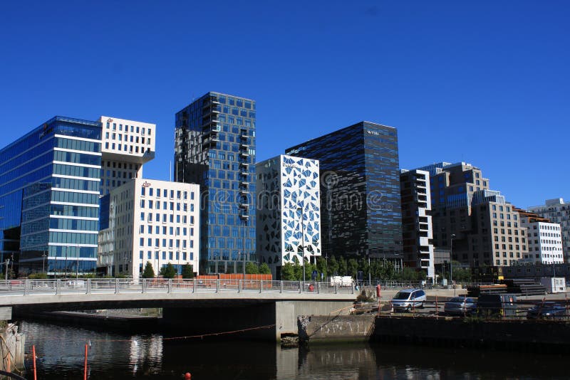 Panoramic View of Modern Buildings in Oslo, Norway Editorial ...