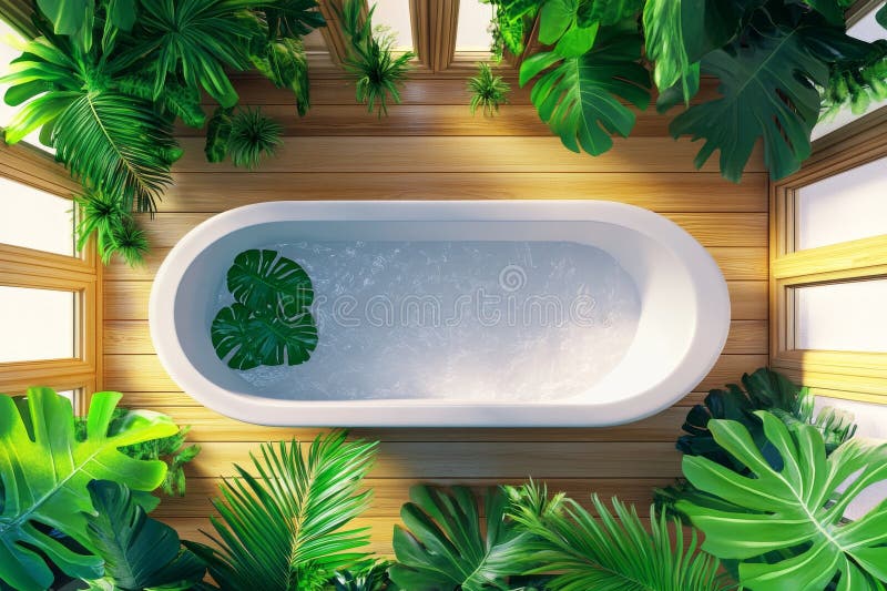 A Panoramic View of a Modern Hotel Bathroom in the Top Position with a ...