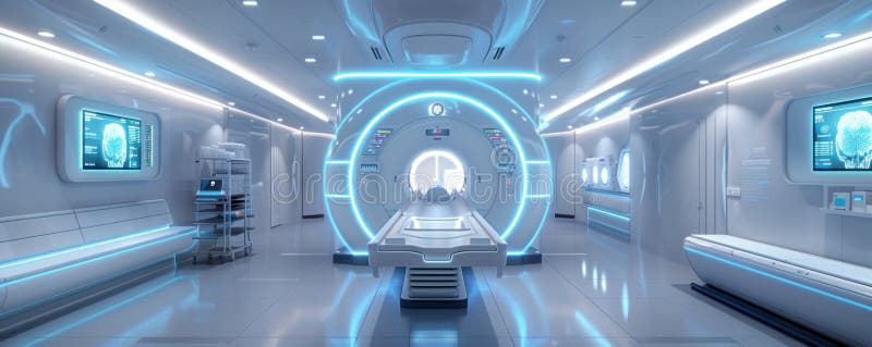 Panoramic View of a Modern MRI Scanner Room Stock Photo - Image of ...