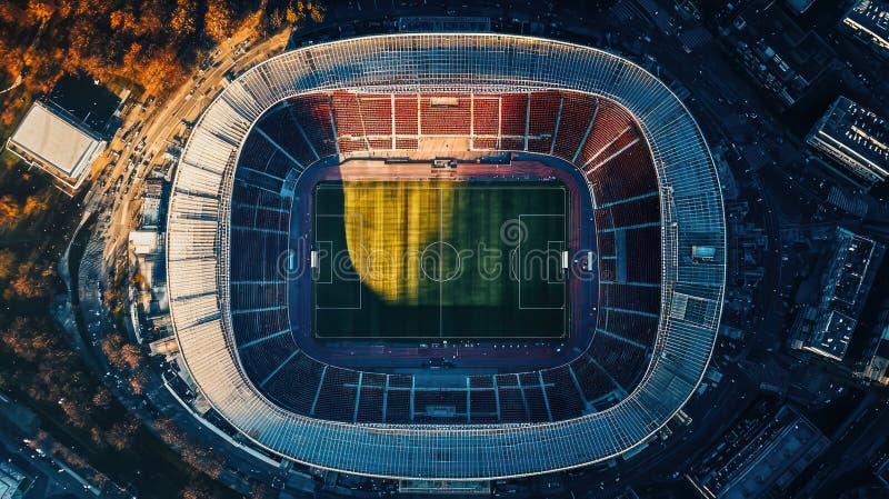 A Panoramic View of a Modern Stadium Stock Illustration - Illustration ...