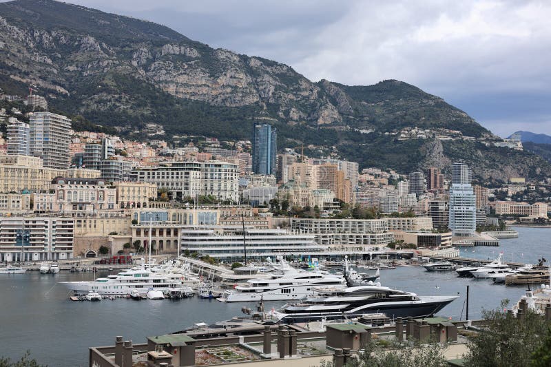 Monaco view city, top view editorial stock image. Image of dock - 385887934