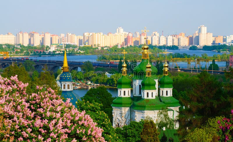 Panoramic View of a Monastery in Kiev. Ukraine Stock Image - Image of ...