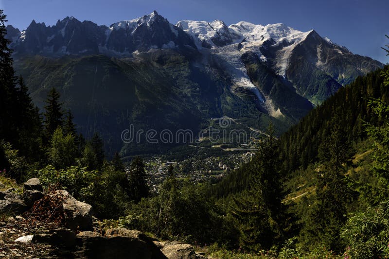 Panoramic View of the Mont Blanc. France Stock Photo - Image of ...