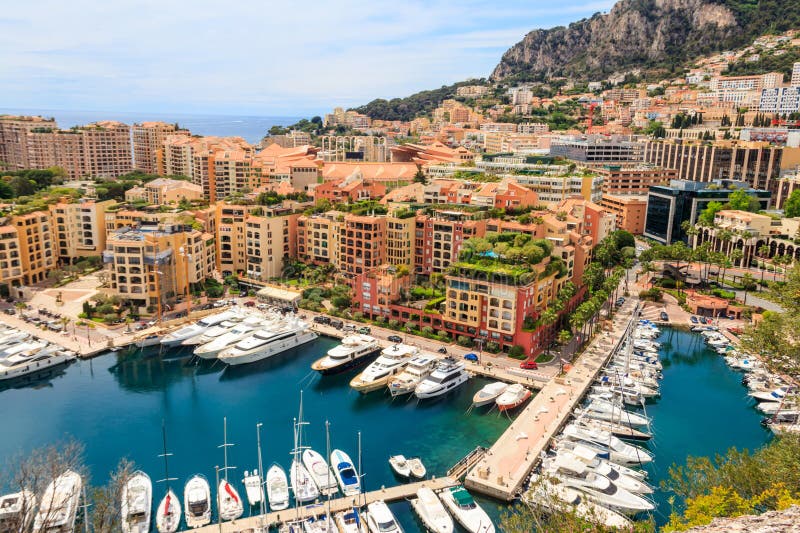 Panoramic View of Monte Carlo Harbour, Monaco Stock Photo - Image of ...