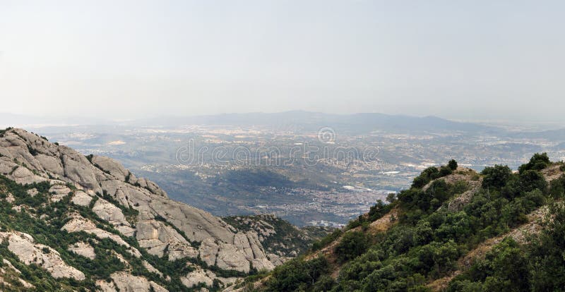 Panoramic View from Montserrat Stock Photo - Image of rock, aerial ...