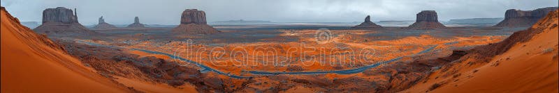 Panoramic View in Monument Valley, Utah, Navajo Nation Recreation Area ...