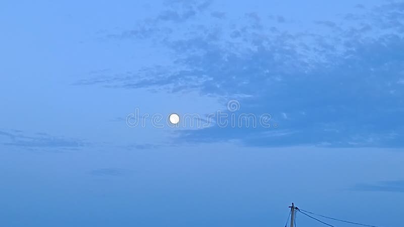 Panoramic View of Moon on Full Moon Night Stock Image - Image of dusk ...