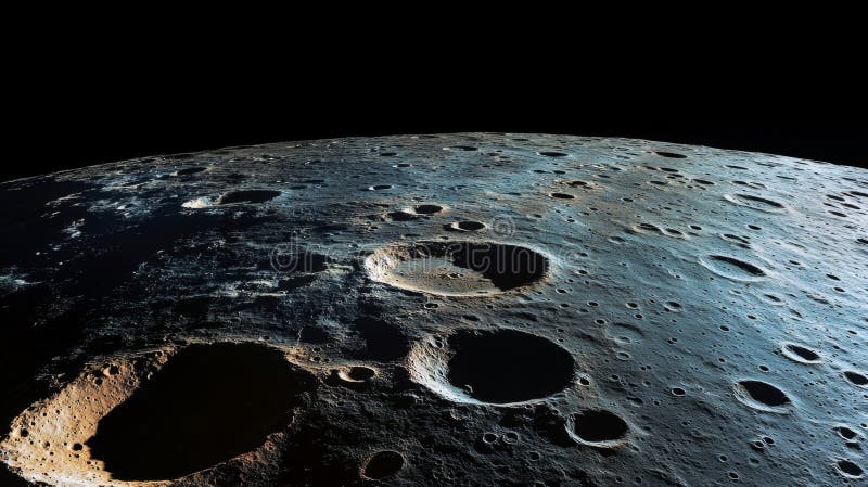 Panoramic View of the Moon S Surface Showcasing Craters and Terrain ...