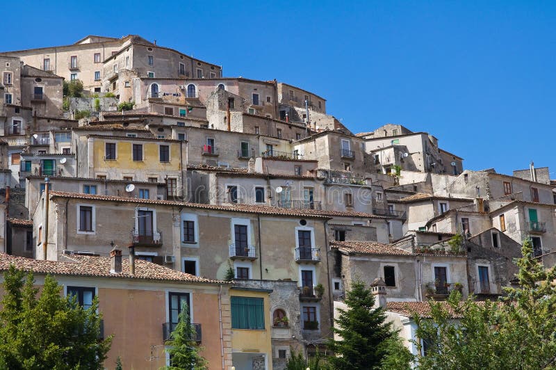 Panoramic View of Morano Calabro. Calabria. Italy. Stock Photo - Image ...