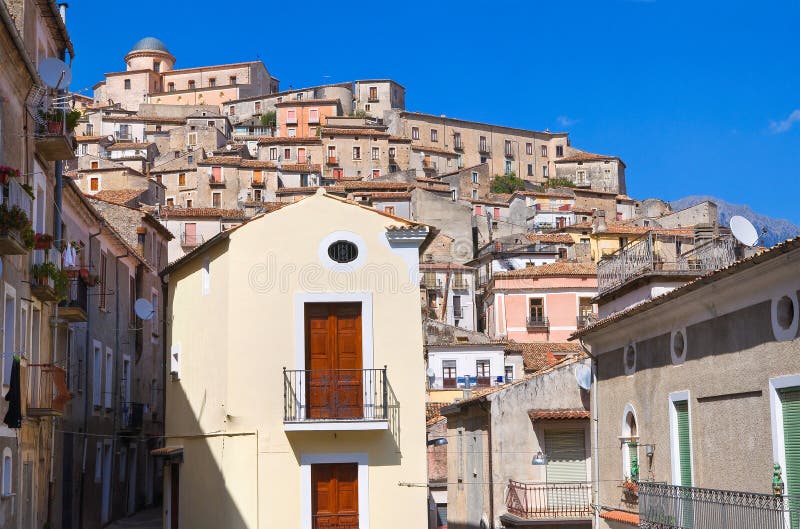 Panoramic View of Morano Calabro. Calabria. Italy. Stock Image - Image ...