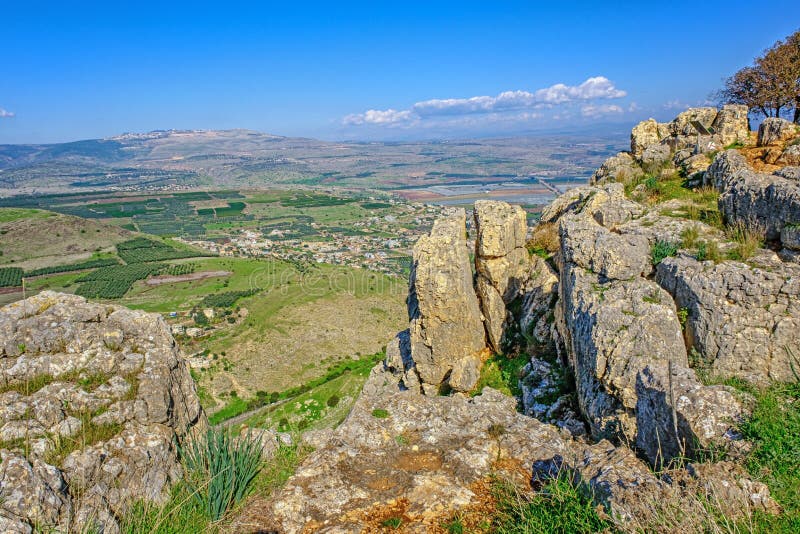 Panoramic View from Mount Arbel in Israel Stock Image - Image of arbel ...