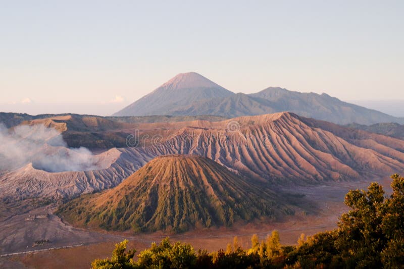 Panoramic View of Mount Bromo and Its Volcanic Landscape Stock Photo ...