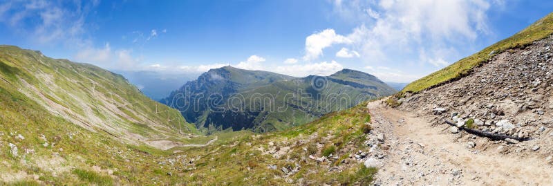 Panoramic View of Mount Bucegi on Summer Stock Image - Image of ...