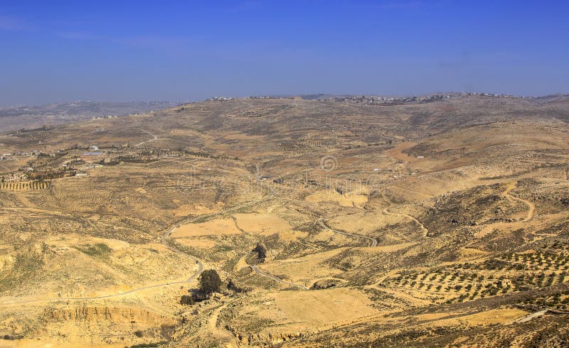 Panoramic View of Mount Nebo Stock Image - Image of scenic, jordan ...
