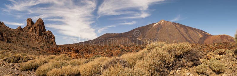 Panoramic View of Mount Teide Stock Photo - Image of lava, pico: 37643942