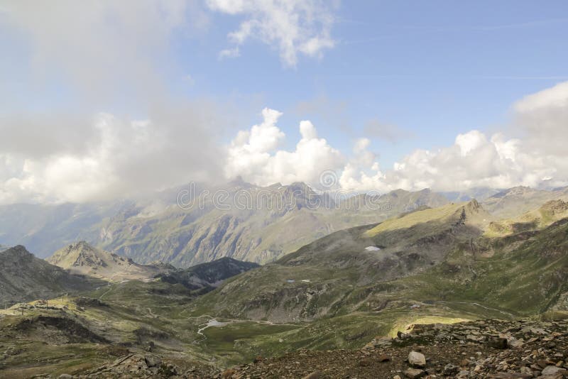 Panoramic View of the Mountain Range and Valleys of Monte Rosa Stock ...