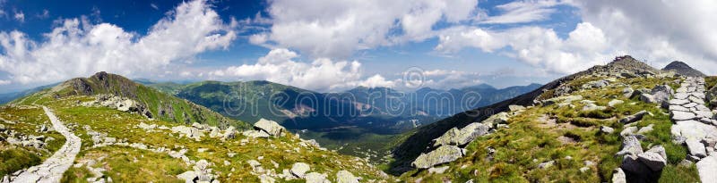 Panoramic View from Mountain Ridge Stock Photo - Image of holiday ...