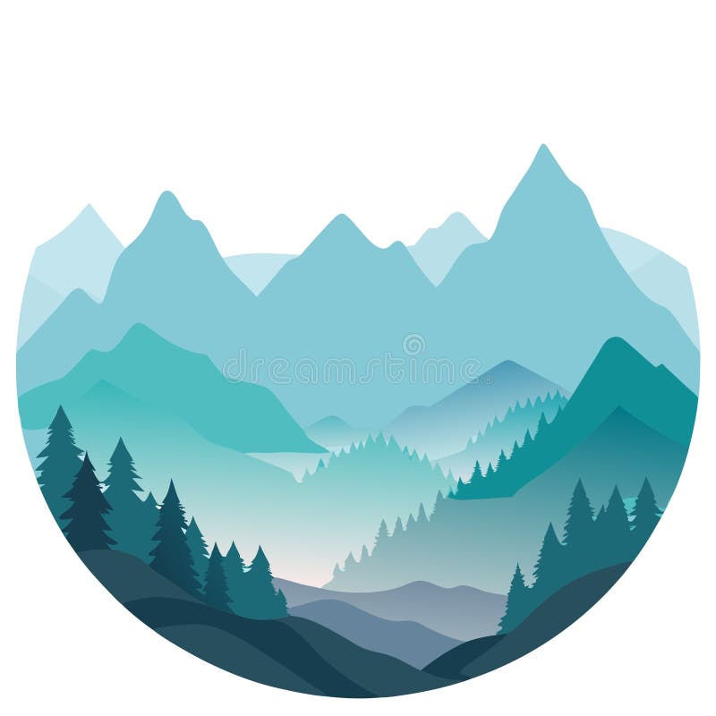 Panoramic View of Mountains in Foggy Day - Created with Technology ...