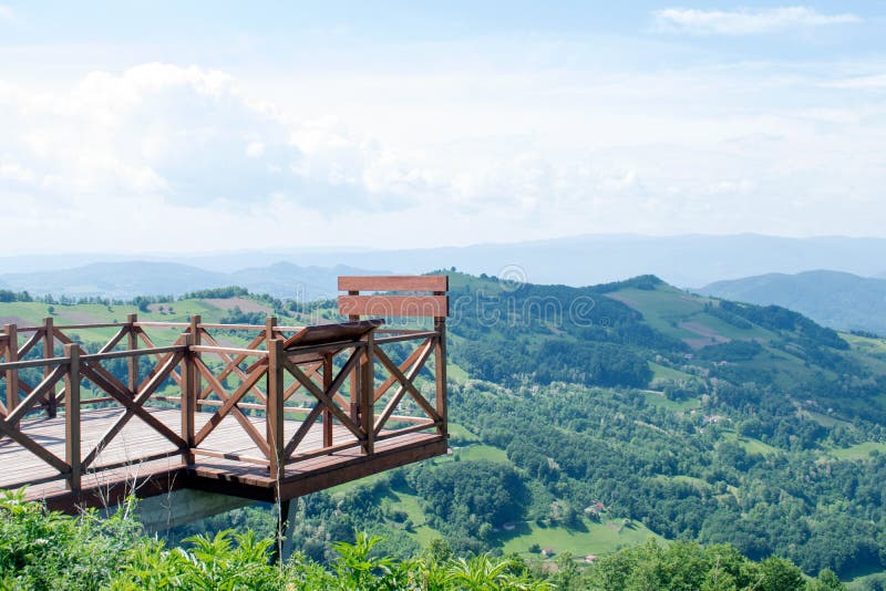 Panoramic View of Mountains and Meadows.wooden Stand for Panoramic ...