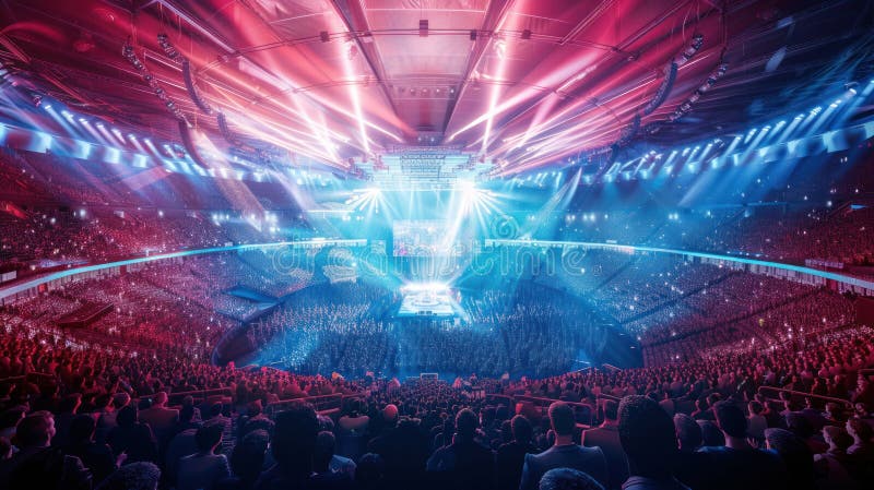 A Panoramic View of a Multi-purpose Arena Stadium during a Major Event ...