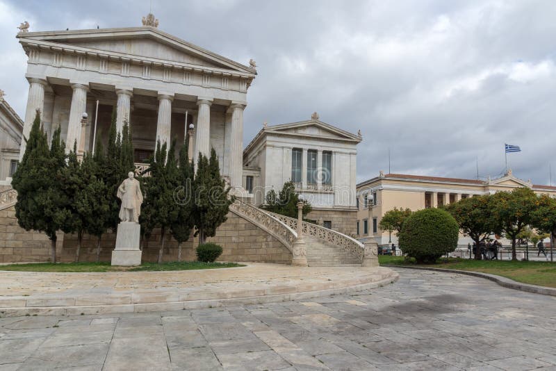 Panoramic View of National Library of Athens, Greece Stock Photo ...