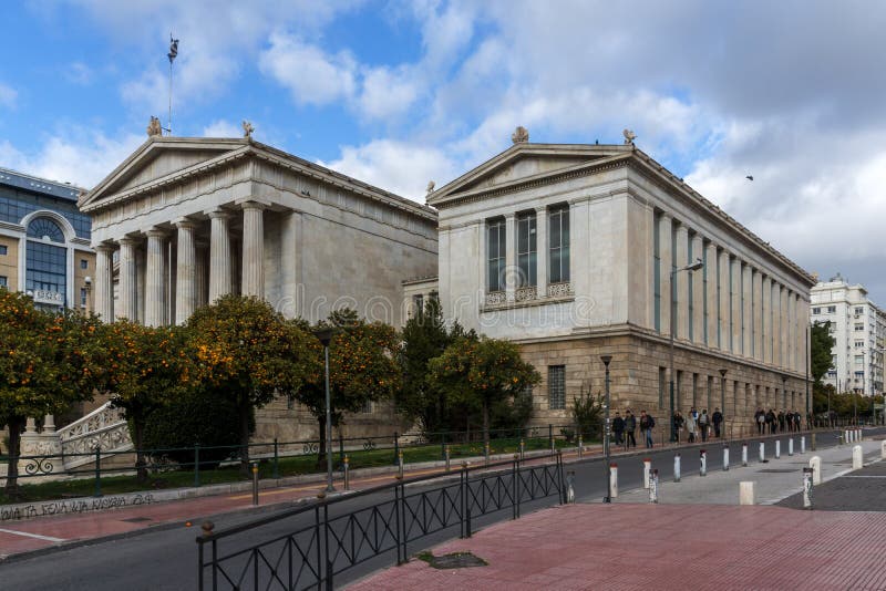 Panoramic View of National Library of Athens, Greece Editorial Stock ...