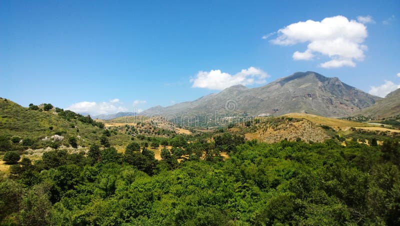 Panoramic View of the Nature of the Island of Crete in the Spring Stock ...
