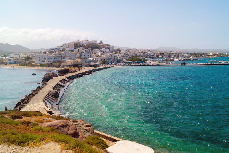 Panoramic View in Naxos Island, Cyclades Stock Image - Image of aegean ...