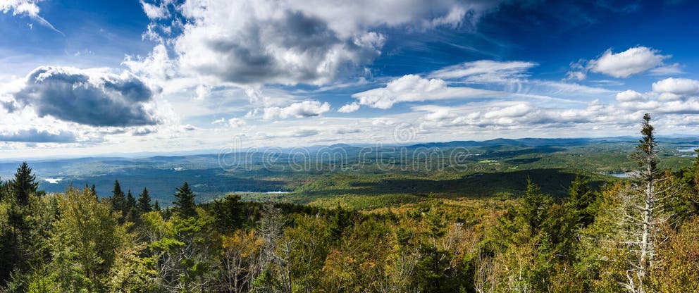 Panoramic View of New Hampshire at Mount Sunapee Stock Image - Image of ...