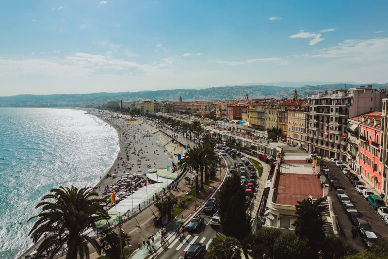 NICE, FRANCE - JUNE 26, 2017: People Enjoying Sunny Weather On The ...
