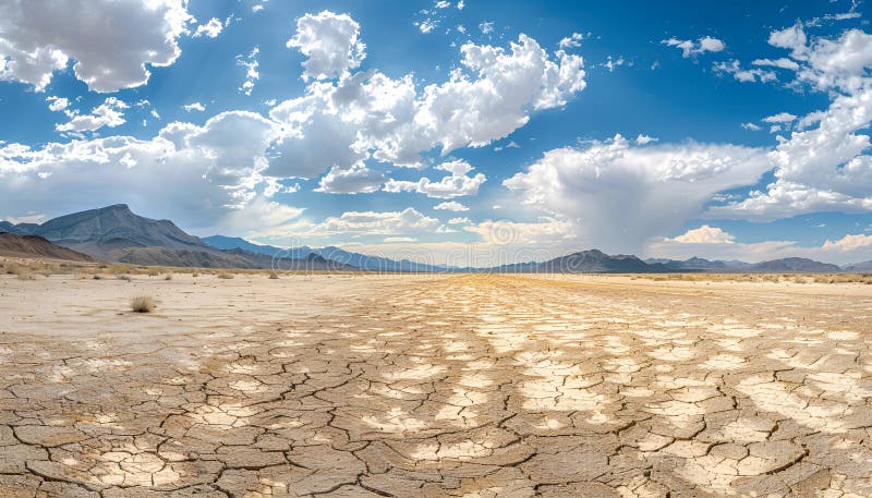 Panoramic View of Nice Hot Nevada Desert Daytime Stock Photo - Image of ...