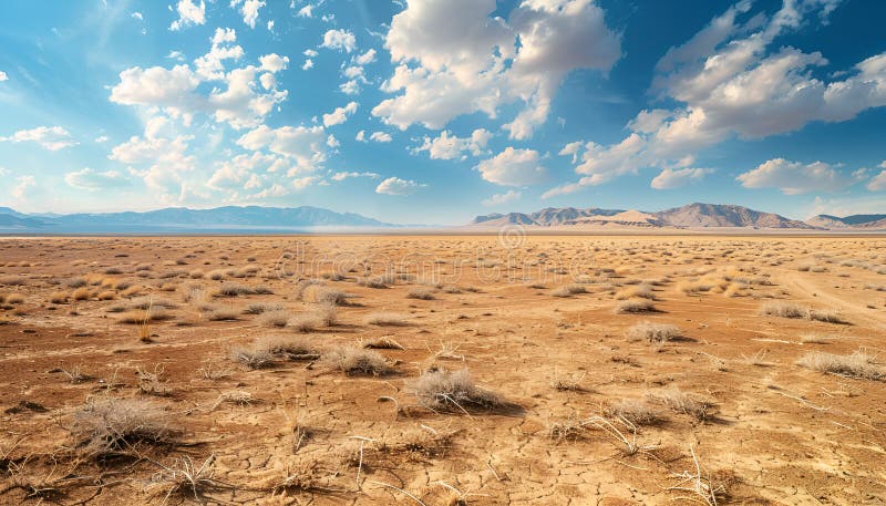 Panoramic View of Nice Hot Nevada Desert Daytime Stock Photo - Image of ...