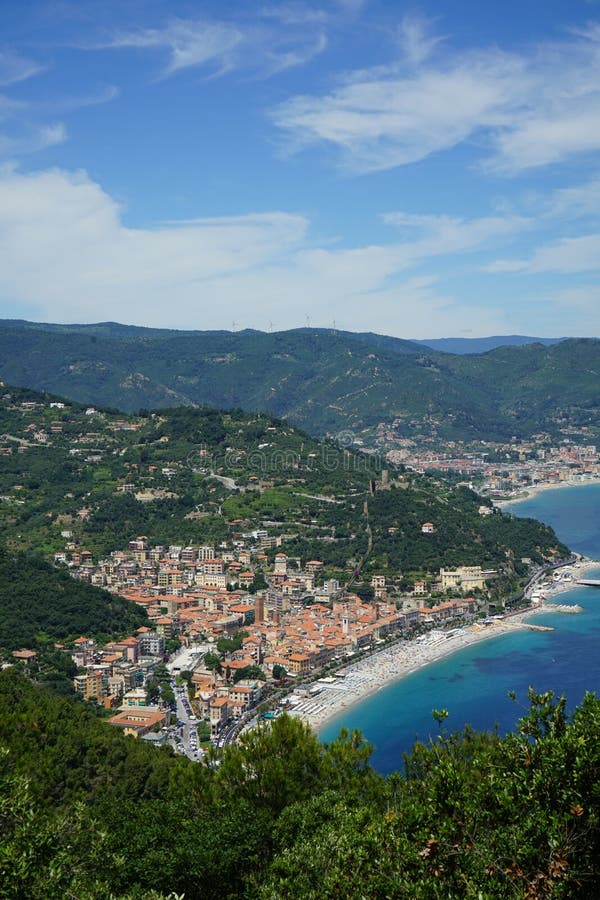A Panoramic View of Noli, Liguria - Italy Stock Image - Image of ...