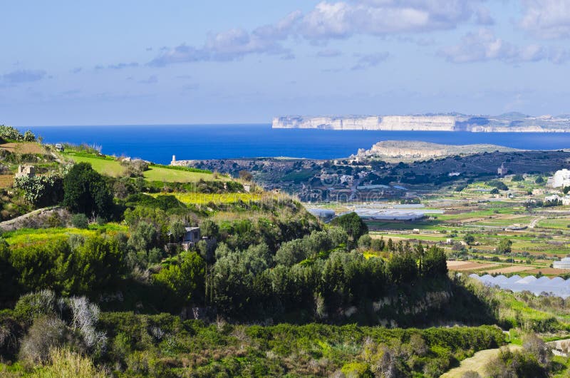 Panoramic North Malta stock photo. Image of trees, roads - 36103512