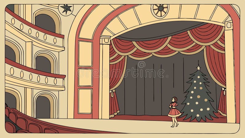 A Panoramic View of the Nutcracker Ballet Stage. Christmas Image Stock ...